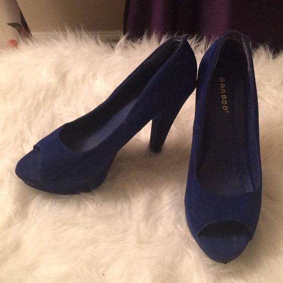 Shoes | Dark Blue Suede Heels | Poshmark